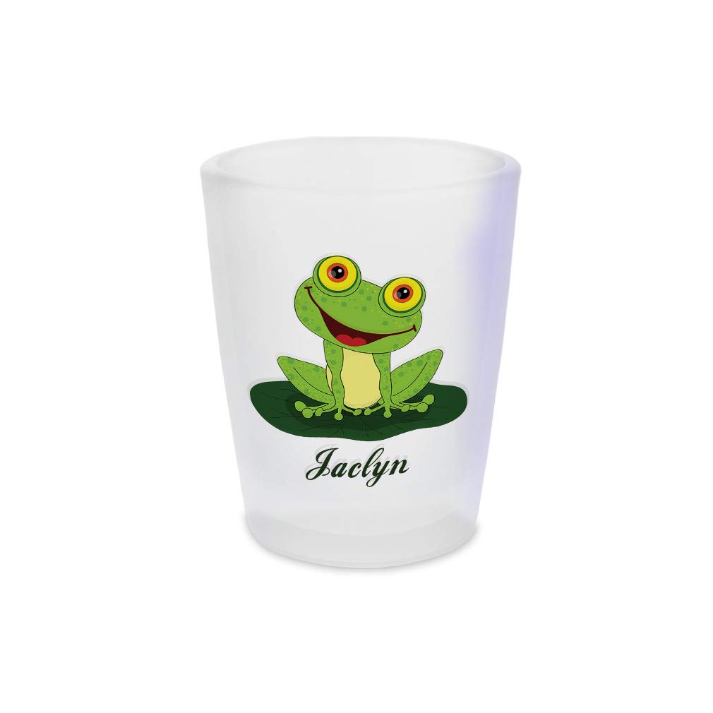 Personalized Custom Text Happy Frog Ceramic Shot Glass Cup