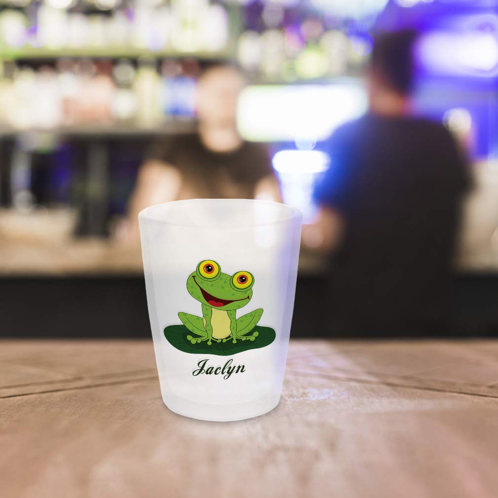 Personalized Custom Text Happy Frog Ceramic Shot Glass Cup