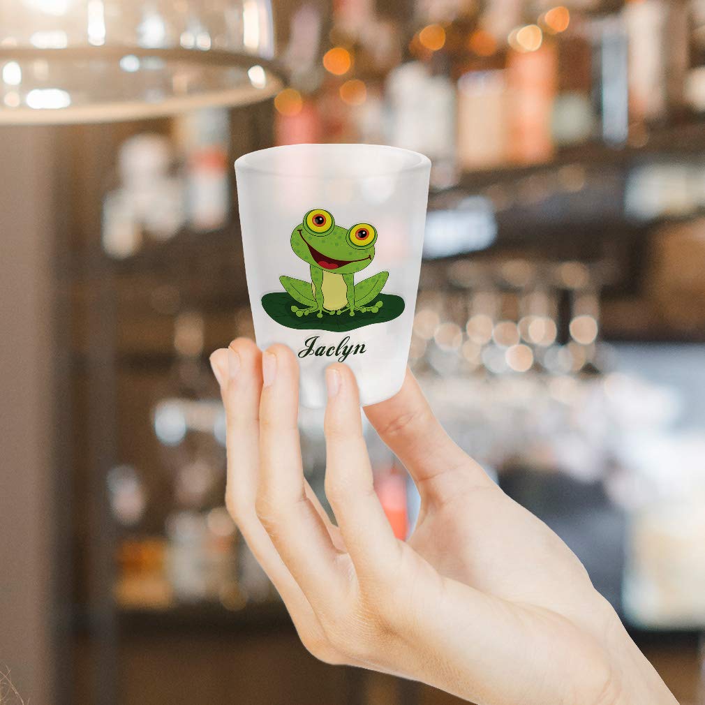 Personalized Custom Text Happy Frog Ceramic Shot Glass Cup