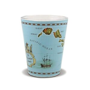 island of hawaii-blue short shot glass