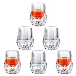 jaepsing shot glasses, 0.5oz heavy base shot glass set of 6/cute shot glasses/clear shot glasses/cordial glasses/sherry glasses/perfect for spirits