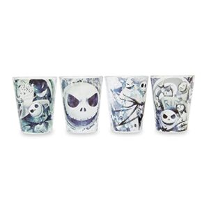 disney nightmare before christmas inkblots 2-ounce mini shot glasses | set of 4