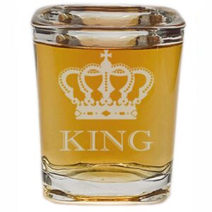 Rogue River Tactical Square Funny King Shot Glass Gift For Him Husband Dad Father Joke Gag Gift