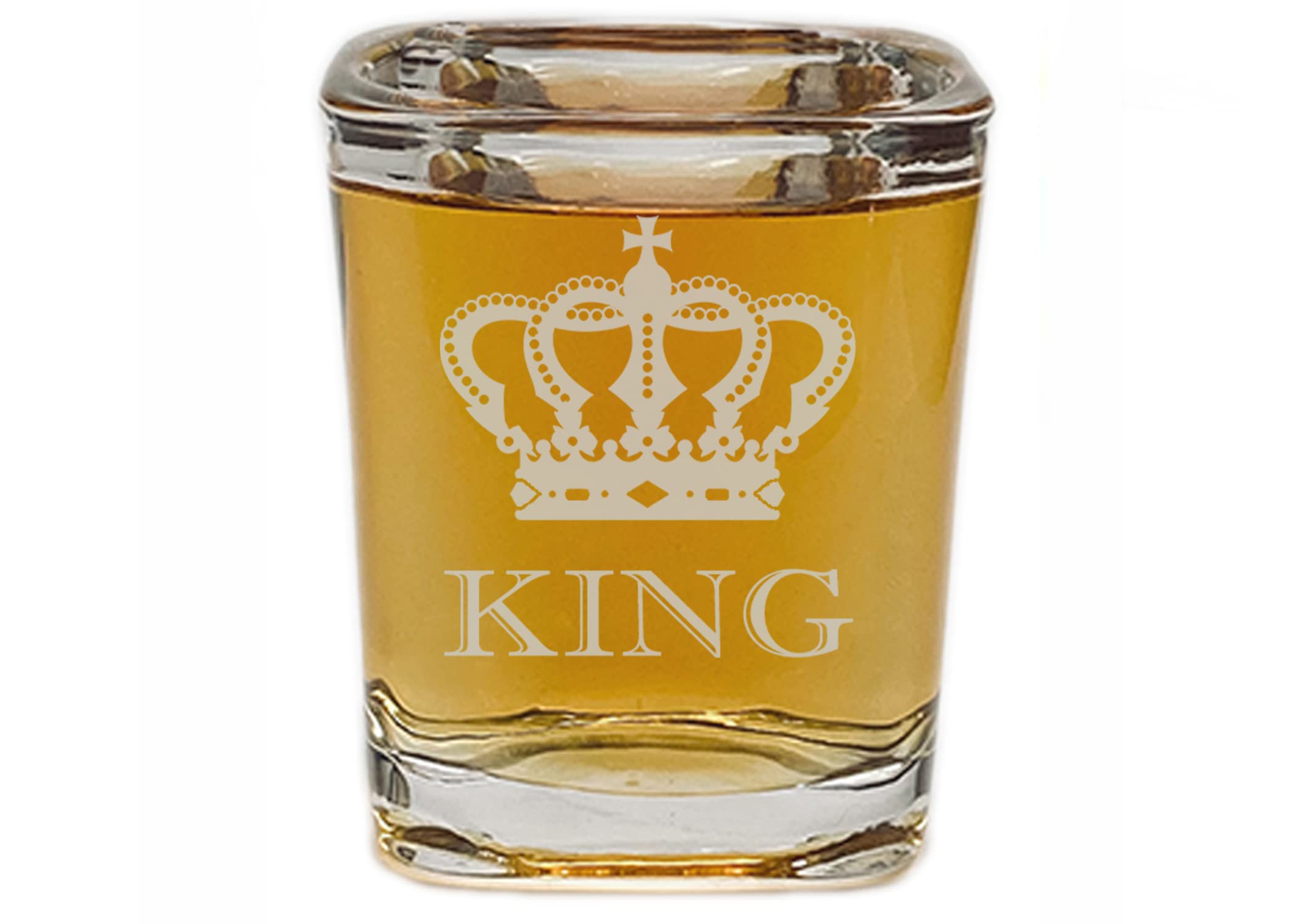 Rogue River Tactical Square Funny King Shot Glass Gift For Him Husband Dad Father Joke Gag Gift