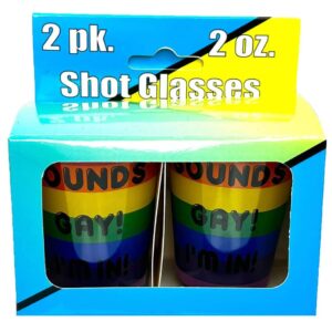 Black Ball Corp. Sounds Gay I'm In - 2oz Novelty Shot Glass - 2 Piece Set