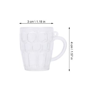 Toddmomy 20pcs Mini Beer Mugs Mini Shot Glasses Clear Beer Cups Plastic Beer Mugs Shot Beverage Tasting Glasses for Beer Sports Party Wedding Oktoberfest BBQ and Picnics