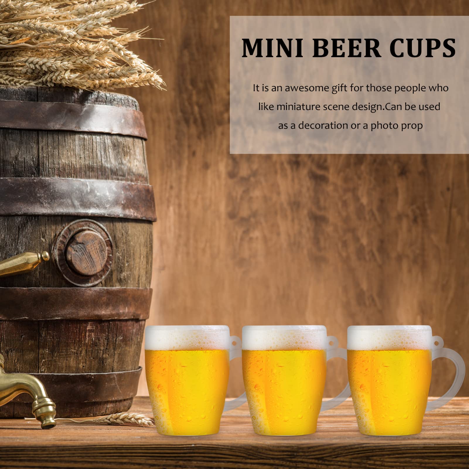 Toddmomy 20pcs Mini Beer Mugs Mini Shot Glasses Clear Beer Cups Plastic Beer Mugs Shot Beverage Tasting Glasses for Beer Sports Party Wedding Oktoberfest BBQ and Picnics