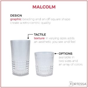 Fortessa Malcolm Double Old Fashioned Cocktail Glass 6 Pack, 11.5-Ounce, Amber