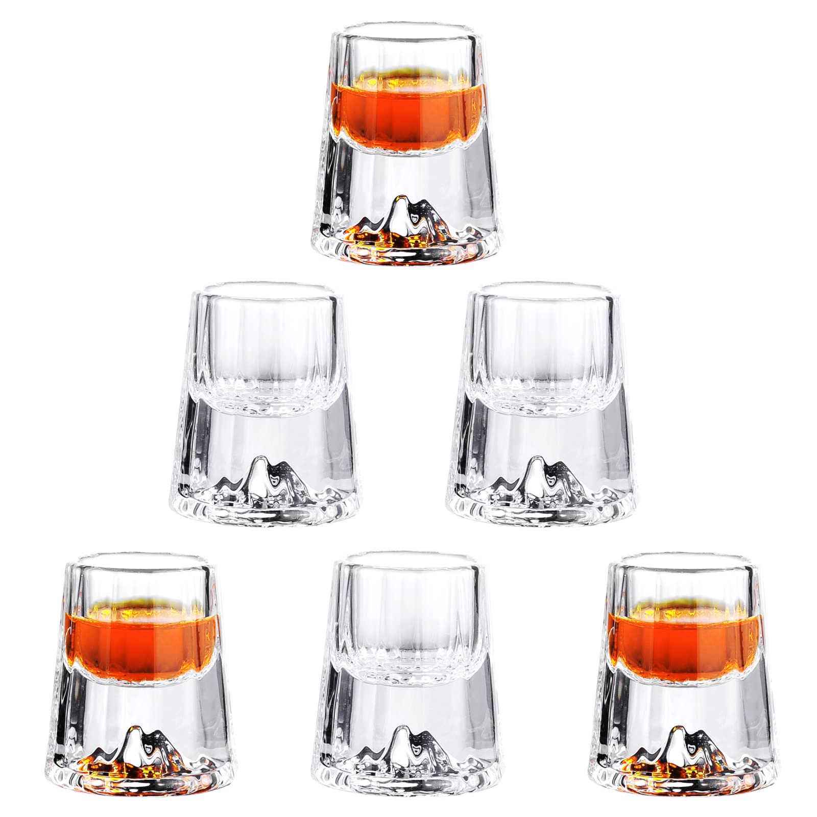 Jaepsing Shot Glasses, 0.5oz Heavy Base Shot Glass Set of 6/Clear Shot Glasses/Cordial Glasses/Sherry Glasses/Cute Shot Glasses/Perfect for Spirits