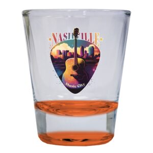 R and R Imports Nashville Tennessee Music City Souvenir 1.5 Ounce Shot Glass Round (Orange)