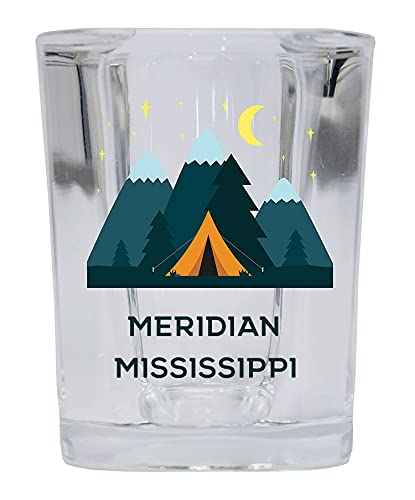 R and R Imports Meridian Mississippi 2 Ounce Square Base Liquor Shot Glass Tent Design