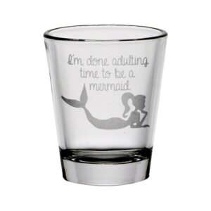 adulting mermaid shot glass (clear)