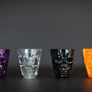 Funiverse 40 Bulk Halloween Skull Party Favor Shot Glasses or Dessert Cups - ideal for kids of all ages