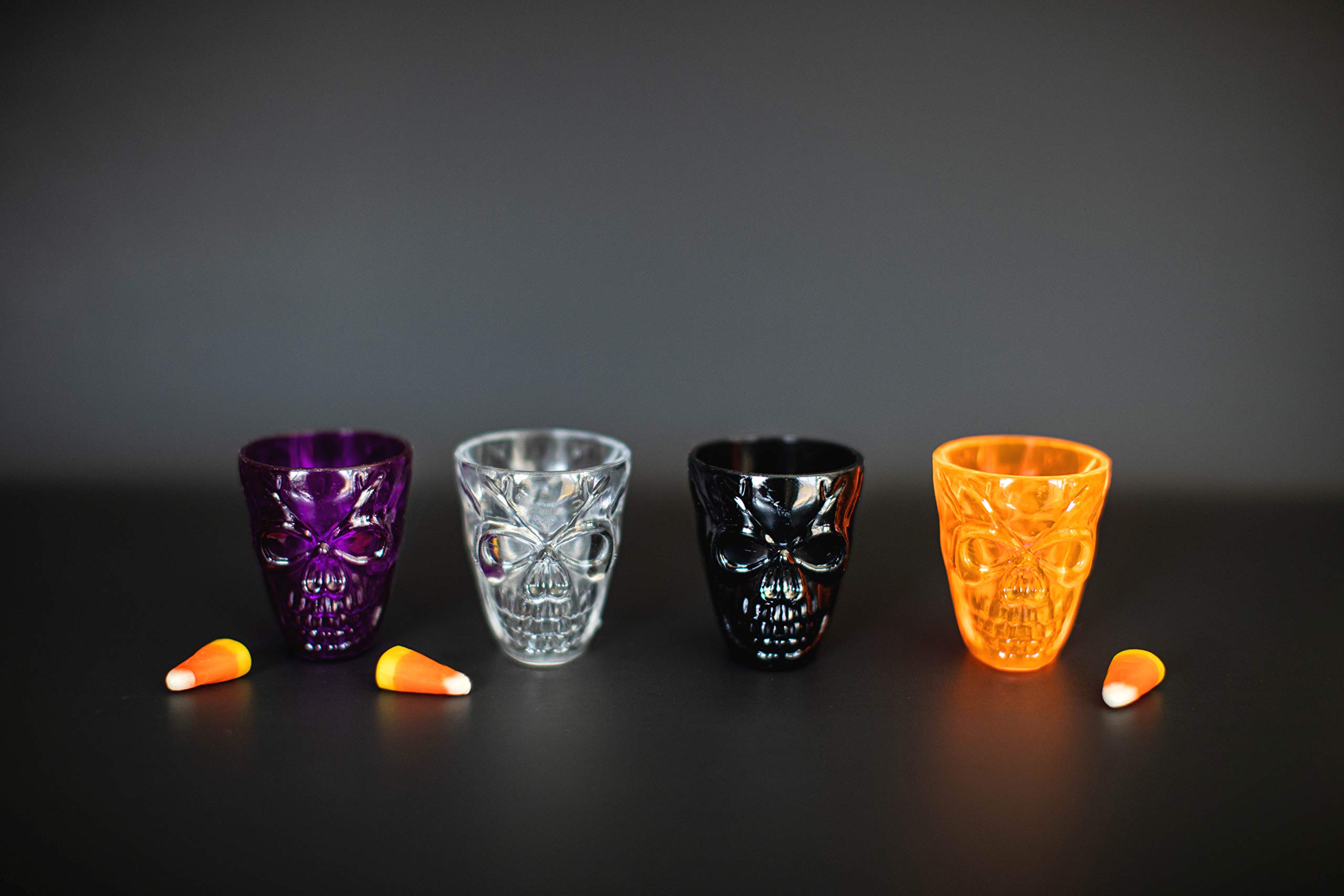 Funiverse 40 Bulk Halloween Skull Party Favor Shot Glasses or Dessert Cups - ideal for kids of all ages