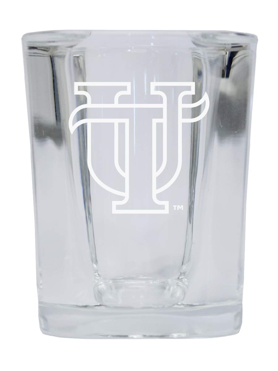 R and R Imports University of Tampa Spartans 2 Ounce Square Shot Glass laser etched logo Design Officially Licensed Collegiate Product