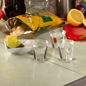 Crown Display Exquisite 2 Oz. Disposable Plastic Shot Glasses - Square Bottomed - (20) Party Shooter Glasses