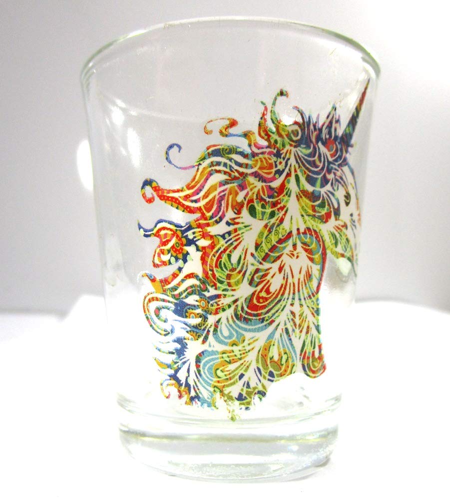 World Buyers Set of 3 Decorative shot glasses with 3 variation images Product Dimensions: 1.3125Dia x2.375 H (Unicorns)