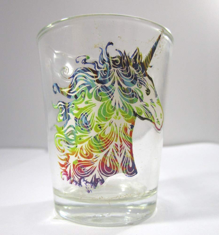 World Buyers Set of 3 Decorative shot glasses with 3 variation images Product Dimensions: 1.3125Dia x2.375 H (Unicorns)