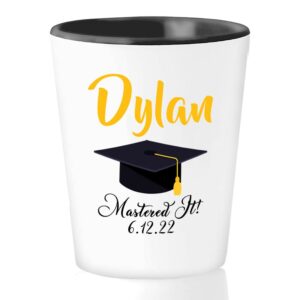 bubble hugs custom graduation 2021 - graduation cap shot glass 1.5 oz as party supplies, graduation decorations, school college