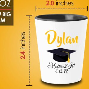 Bubble Hugs Custom Graduation 2021 - Graduation Cap Shot Glass 1.5 oz as Party Supplies, Graduation Decorations, School College