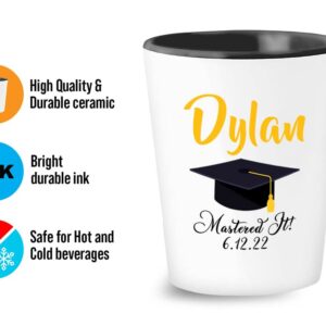 Bubble Hugs Custom Graduation 2021 - Graduation Cap Shot Glass 1.5 oz as Party Supplies, Graduation Decorations, School College