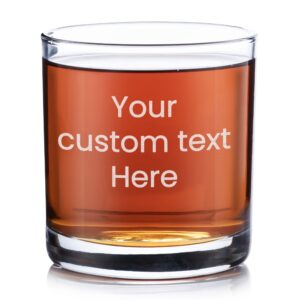 lifetime creations create your own engraved personalized whiskey glass 10.5 oz - old fashioned rocks glass with your text, whiskey lover, scotch glass gift, dishwasher safe