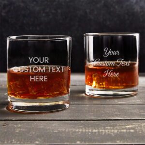 Lifetime Creations Create Your Own Engraved Personalized Whiskey Glass 10.5 oz - Old Fashioned Rocks Glass with Your Text, Whiskey Lover, Scotch Glass Gift, Dishwasher Safe