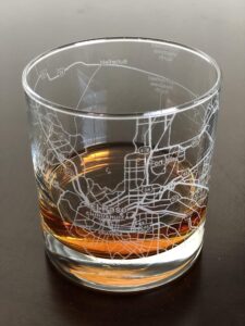 rocks whiskey old fashioned 11oz glass urban city map el paso texas