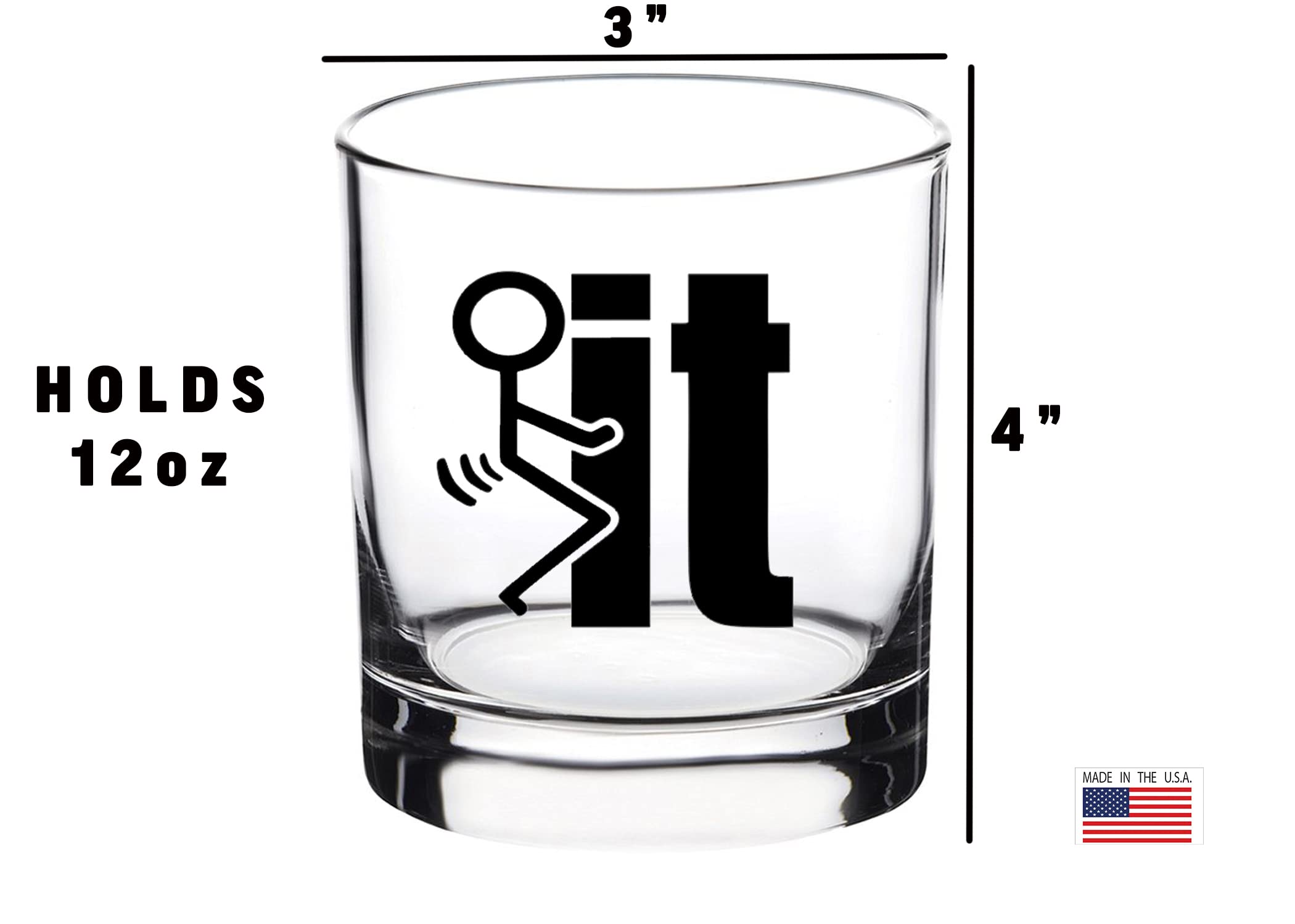 Rogue River Tactical Funny Screw It Old Fashioned Whiskey Glass Drinking Cup Gift For Him Men Dad Grandpa