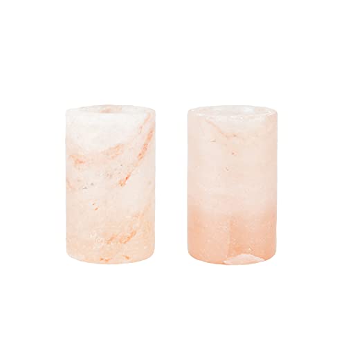 Viski Himalayan Salt Shot Glasses, Unique Pink Salt Shooters Gift Set for Tequila and Mezcal, 2 Oz Set of 2