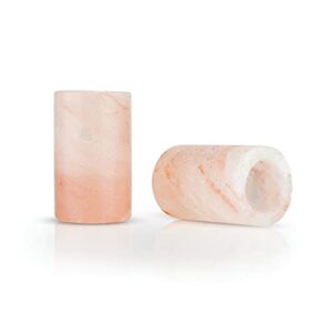 Viski Himalayan Salt Shot Glasses, Unique Pink Salt Shooters Gift Set for Tequila and Mezcal, 2 Oz Set of 2