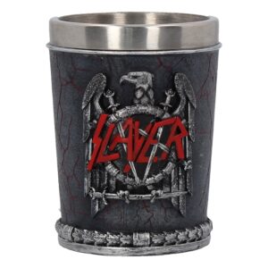 Nemesis Now B4132M8 Slayer Shot Glass 7cm Black, Resin w/Stainless Steel Insert, Grey