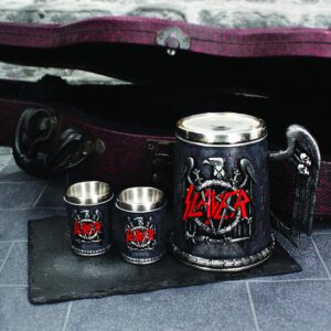 Nemesis Now B4132M8 Slayer Shot Glass 7cm Black, Resin w/Stainless Steel Insert, Grey