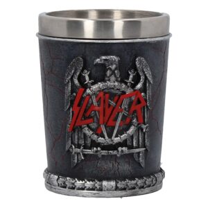 Nemesis Now B4132M8 Slayer Shot Glass 7cm Black, Resin w/Stainless Steel Insert, Grey