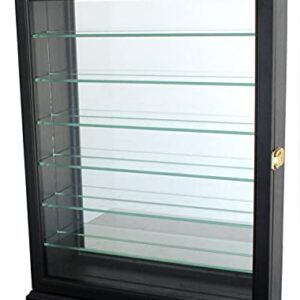 DisplayGifts Shot Glass Display Case Wall & Standing Curio Cabinet Shelf Unit Small Curio Cabinet (Black Finish)