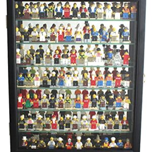 DisplayGifts Shot Glass Display Case Wall & Standing Curio Cabinet Shelf Unit Small Curio Cabinet (Black Finish)