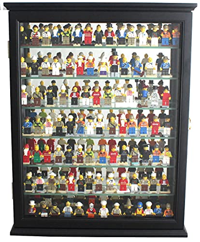 DisplayGifts Shot Glass Display Case Wall & Standing Curio Cabinet Shelf Unit Small Curio Cabinet (Black Finish)