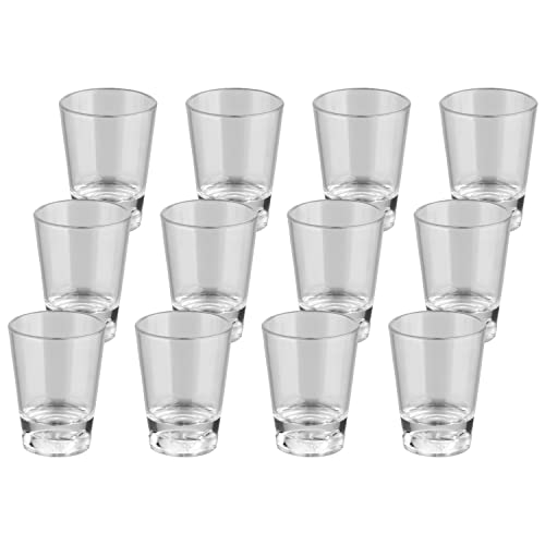 Unbreakable Shot Glass Set (12 Pack) - 1.5oz Reusable Clear Espresso Shot Glass, Small Whiskey Shot Glass for Vodka, Whiskey, Tequila, Espressos, Spirits, Liquors, Dishwasher Safe