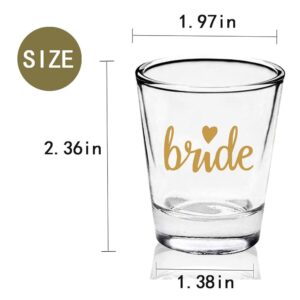 PartyGifts&beyond 10 Packs Bridesmaid Gifts Shot Glass and Team Bride Shot Glasses Bridal Shower Wine Glasses Perfect for Bachelorette Party Gift and Decoration, Bride's Cups（Squad）