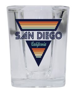 r and r imports san diego california 2 ounce square base liquor shot glass retro design