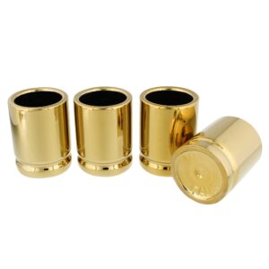 rc 50 cal shot glasses set - 4 pack novelty shot glass set funny drinking glasses gold-painted ceramic shot glasses