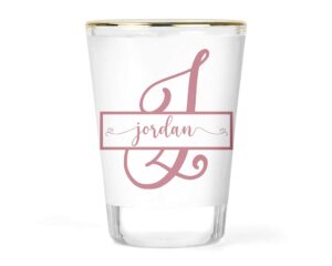 custom shot glass - monogram glass - customizable shot - monogram shot glass - initial shot - gift for her - personalized shot