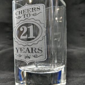 Single Personalized 21st Shot Glass Cheers to 21 Years Glass Custom Engraved Birthday College Party Gift Anniversary for 30th 40th 50th 60th 70th 80th Celebration Gift