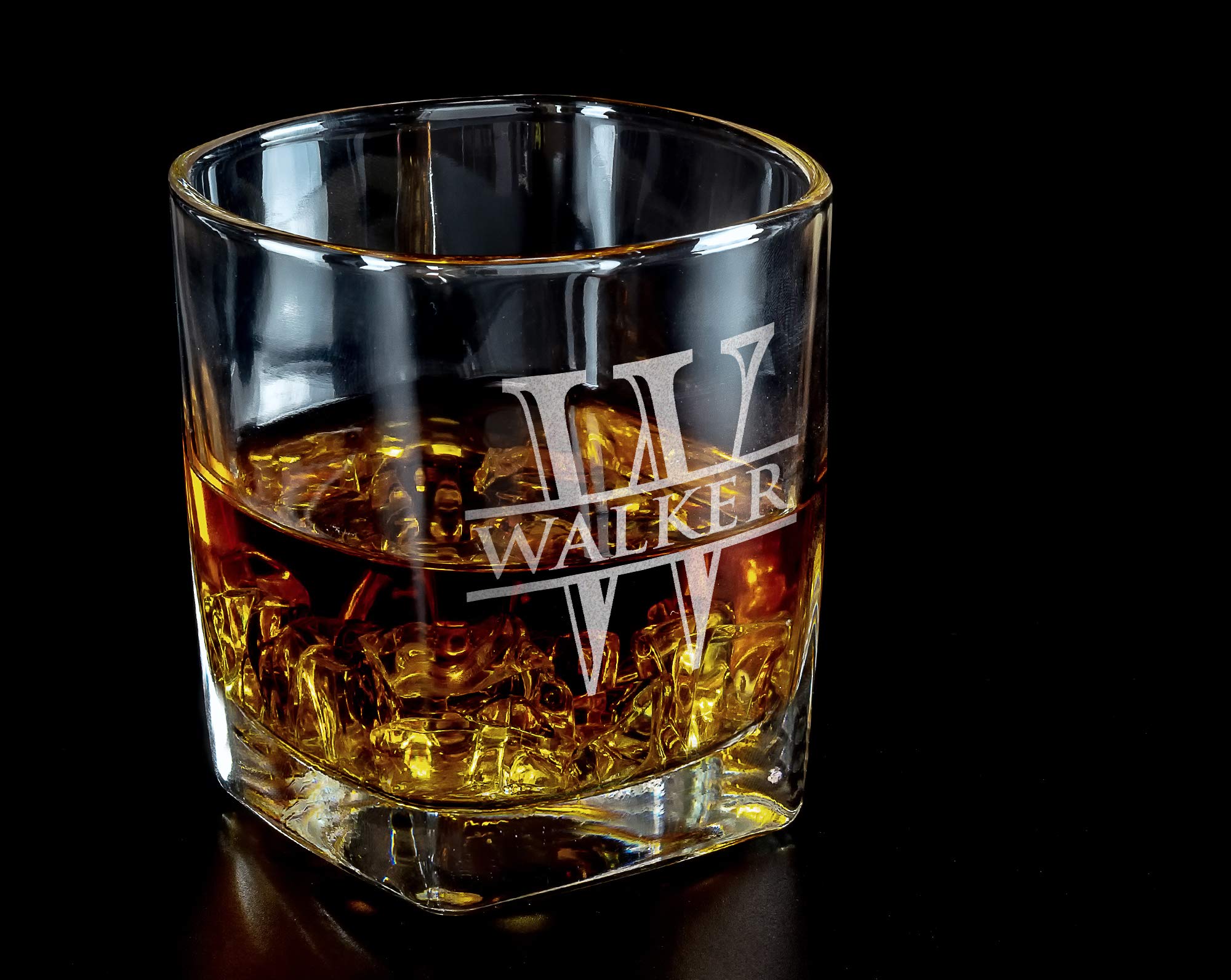 Whiskey Bourbon 1 to 4 Set for Men Groom Groomsmen Proposal Vintage Fathers Day Grandpa Grandma Anniversary Birthday Scotch Glasses Drinkware College Graduation Engraved Monogram