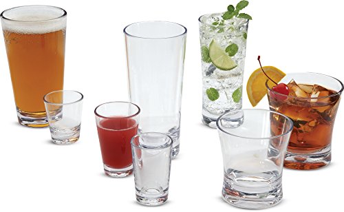 Carlisle FoodService Products Alibi Shot Glass Clear Glass for Restaurant, Kitchen, and Bar, Plastic, 3 Ounces, Clear