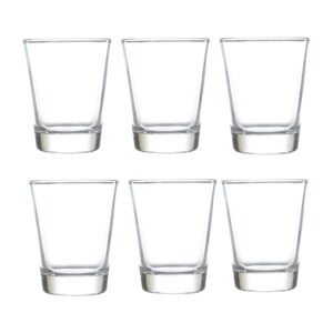 burns glass drinking glasses, heavy base shot glass set, 1.75 oz. (set of 6)