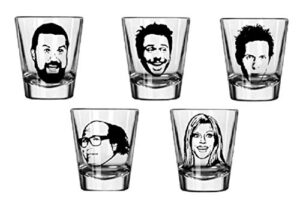 5 set of always sunny in philadelphia shot glasses