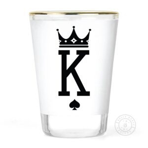 King and Queen Shot Glass Set - His and Her Shot Glasses - Anniversary Gift - Couples Gift - 2 pc Shot Glass Set - Valentines Gift