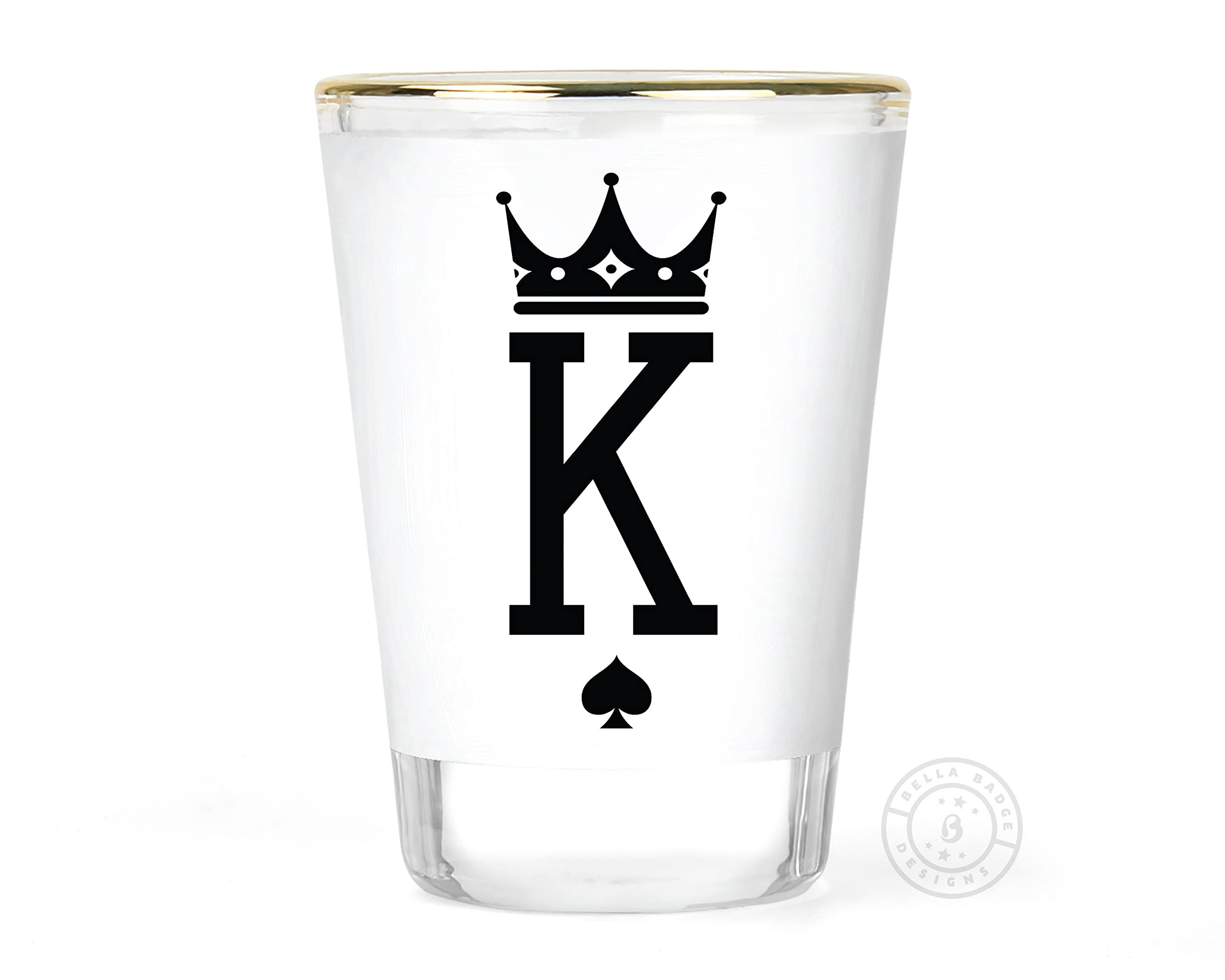 King and Queen Shot Glass Set - His and Her Shot Glasses - Anniversary Gift - Couples Gift - 2 pc Shot Glass Set - Valentines Gift