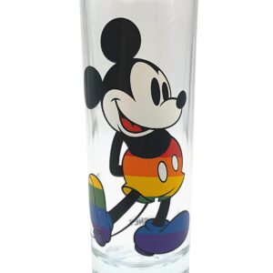 Jerry Leigh Rainbow Mickey Mouse Collectible Tall Shot Glass, Gay Pride Flag Themed Miniature Adult Drinking Glasses, Disney Vacation Souvenirs, Unique Gifts for Men and Women